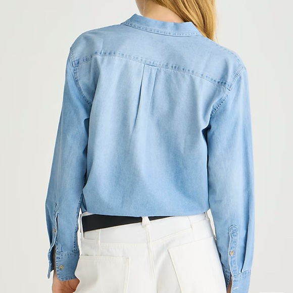 J. Crew | Tops | Nwt Jcrew Garon Classic Chambray Shirt In Storm Wash ...